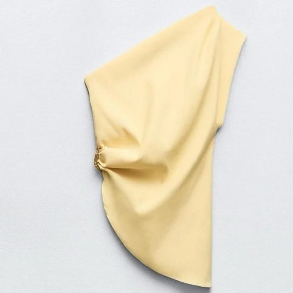 Zara | Tops | Zara Ruched Asymmetric Top | Poshmark